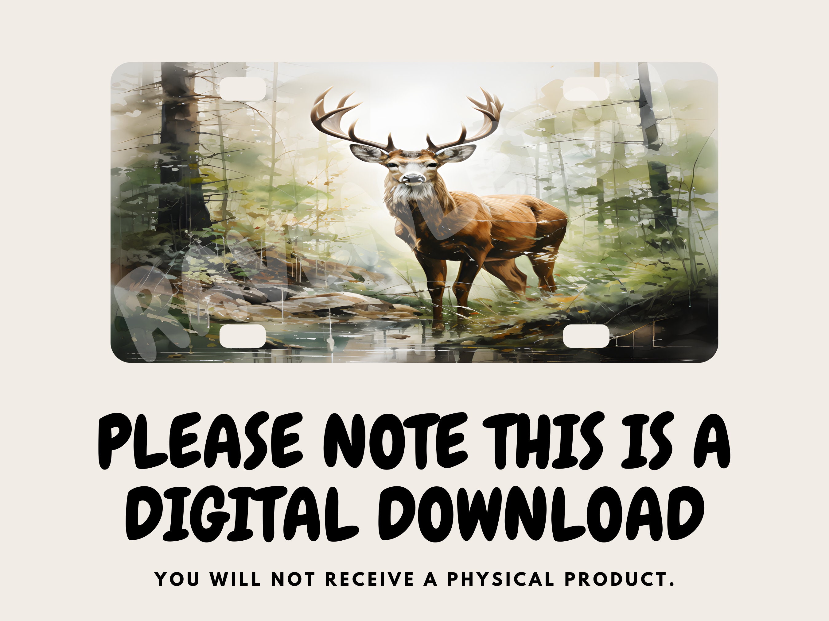 Deer Hunting, License Plate Sublimation Design, PNG License Plate ...
