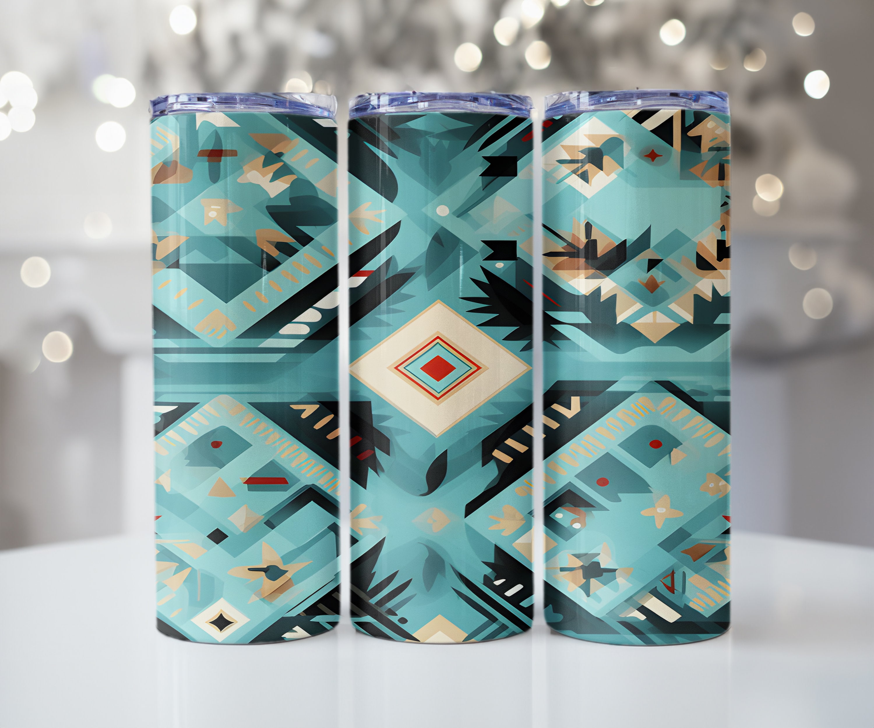 Aztec Tumbler Wrap, Cowgirl Western Tumbler Wrap, Turquoise Tumbler ...