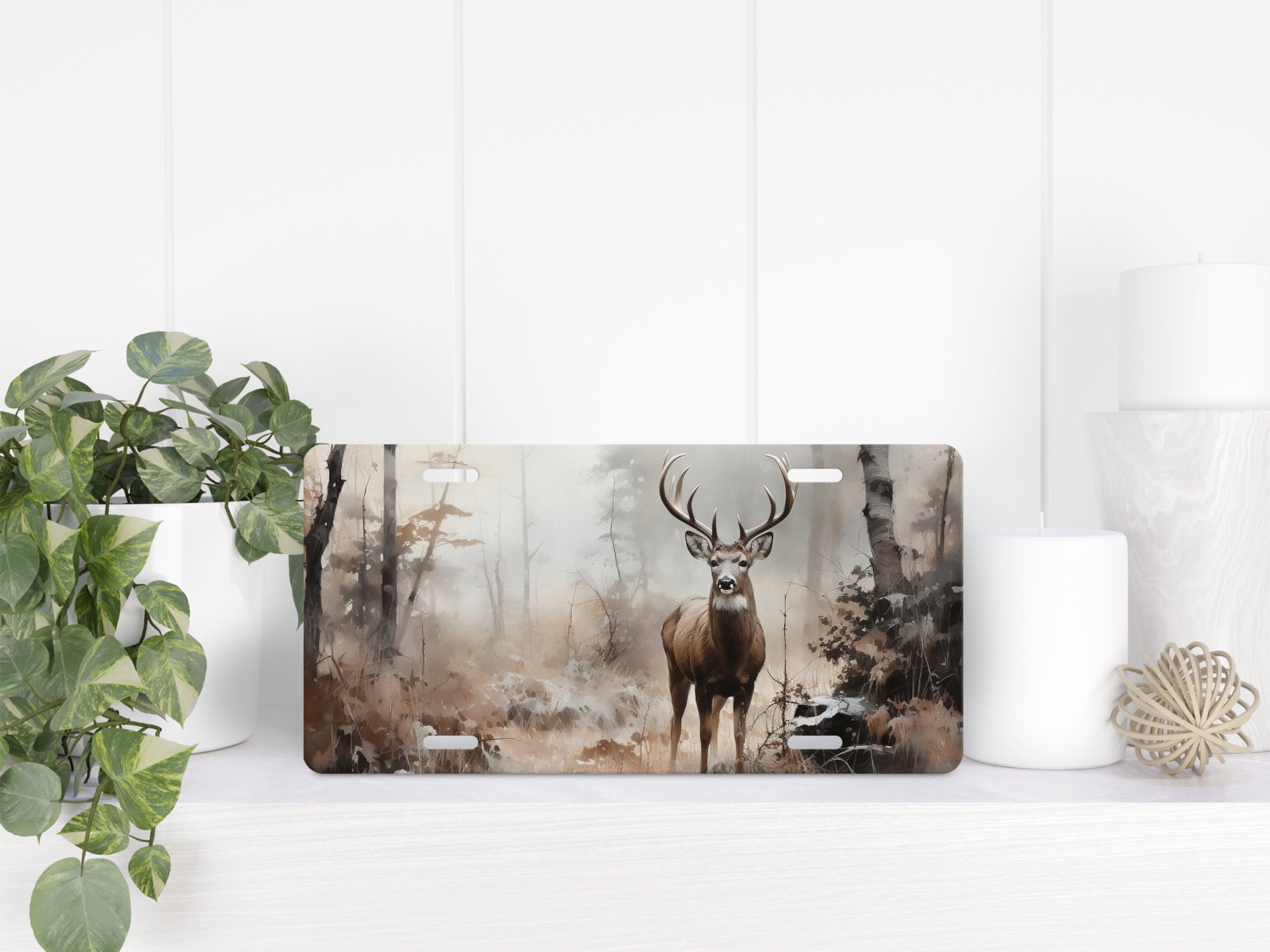 Deer Hunting, License Plate Sublimation Design, PNG License Plate ...