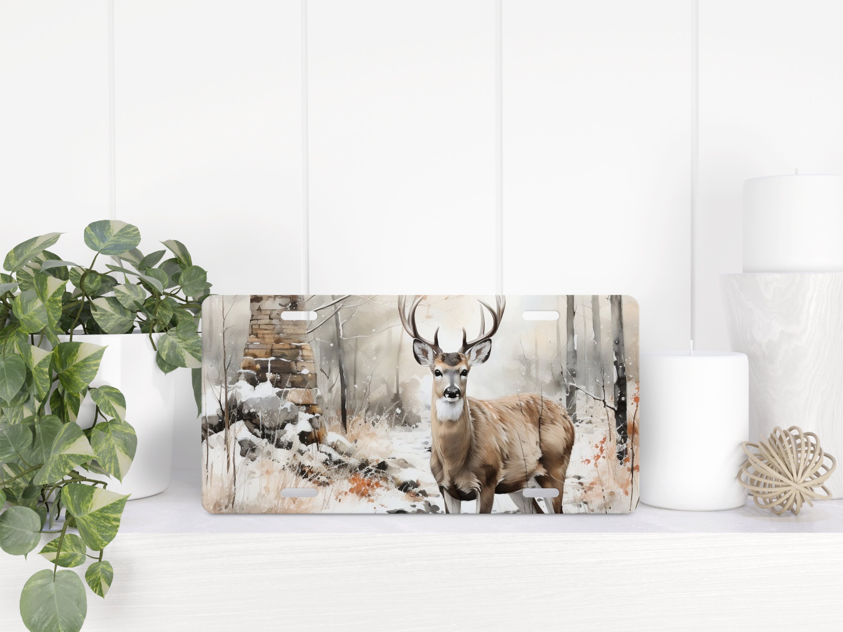 Deer Hunting, License Plate Sublimation Design, PNG License Plate ...