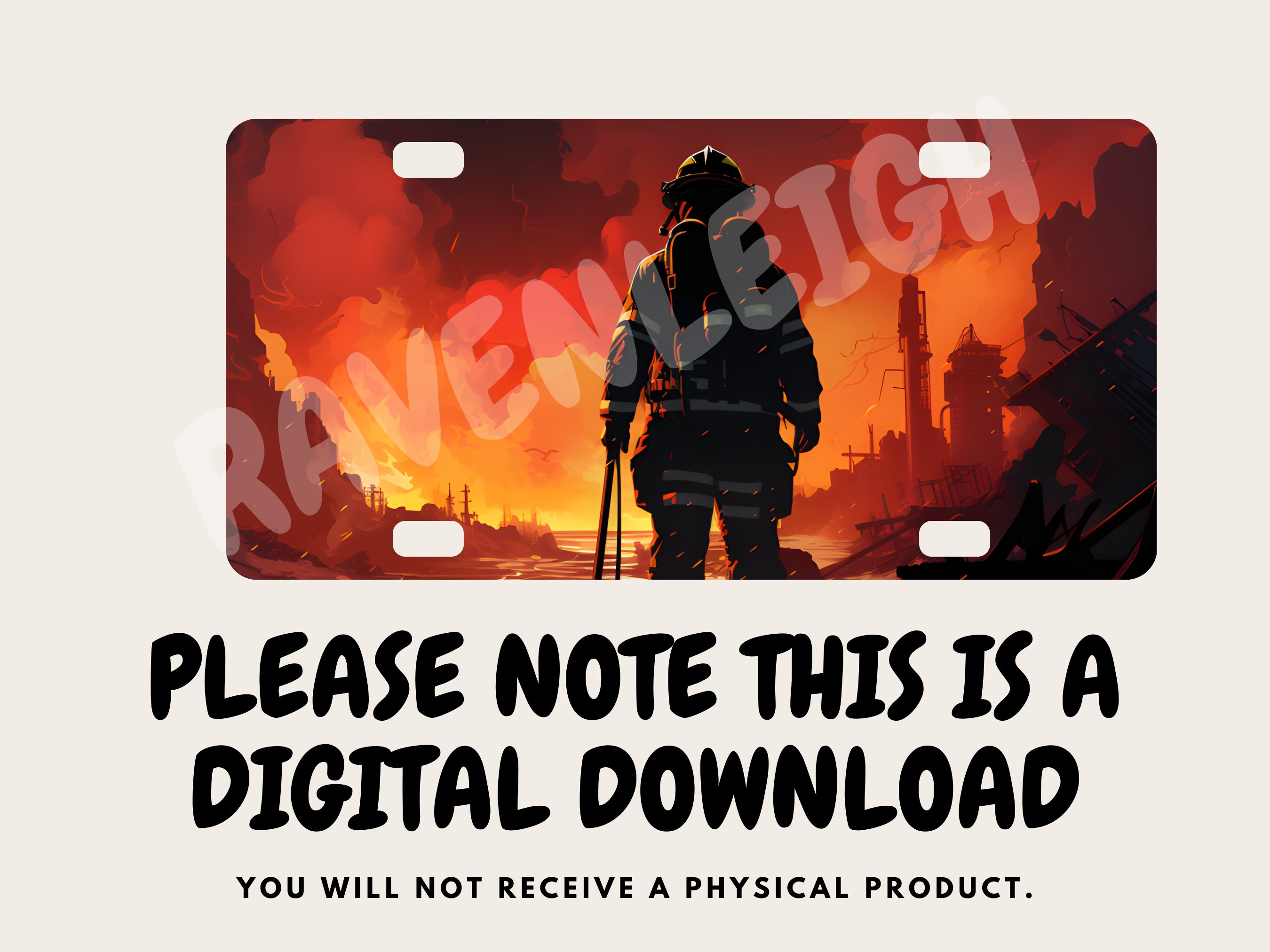 Firefighter License Plate, PNG License Plate, License Plate Sublimation ...