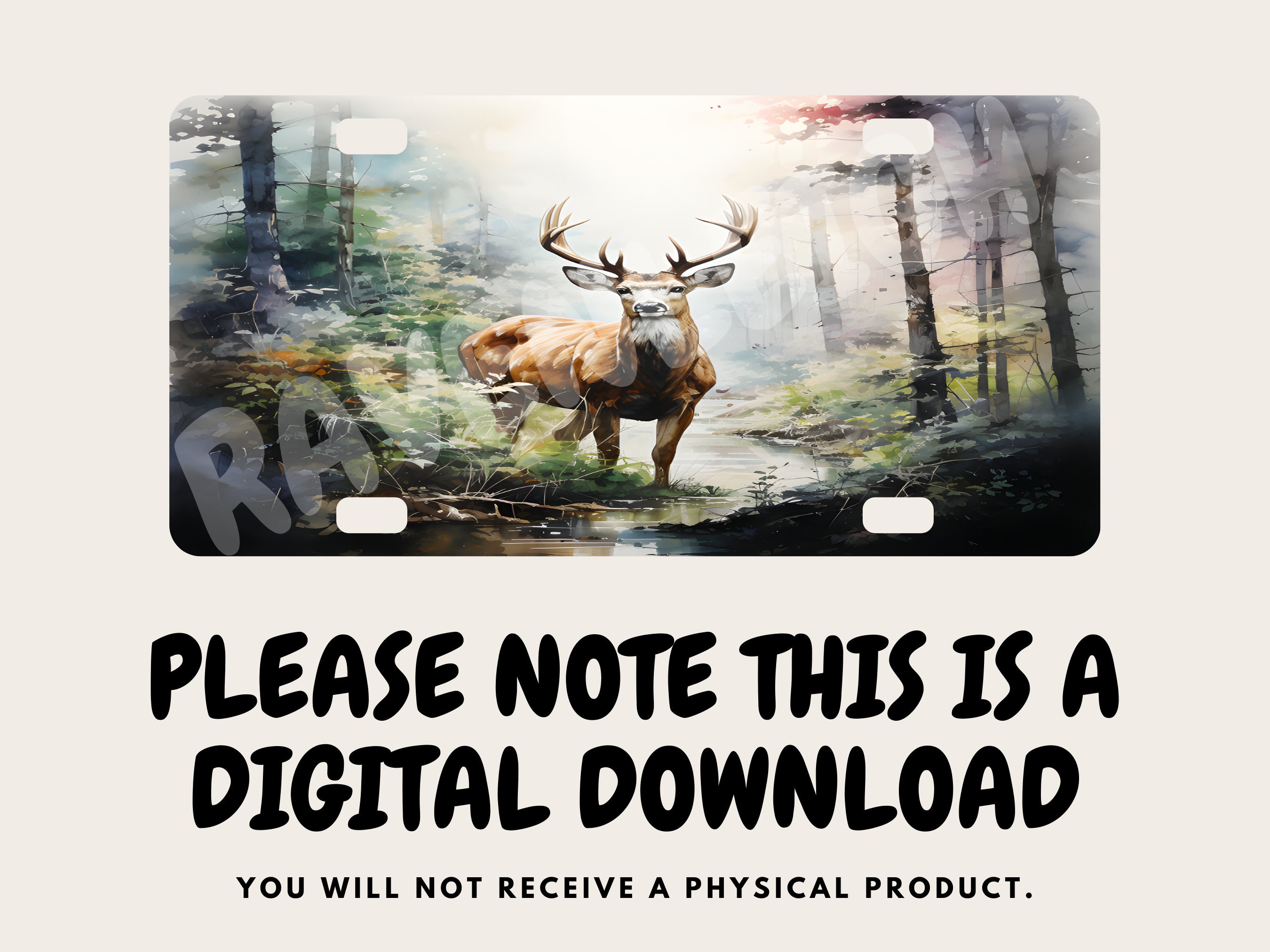 Deer Hunting, License Plate Sublimation Design, PNG License Plate ...