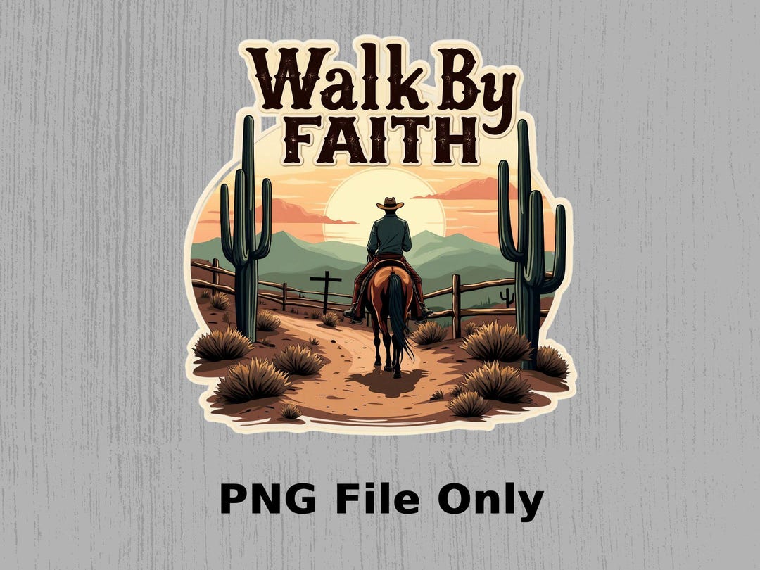 Western Cowboy Walk by Faith Png, Desert Landscape Png, Perfect for ...