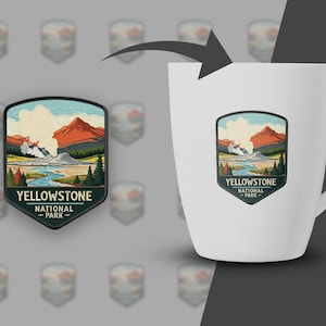 National Park Embroidery Yellowstone Patch Digital Download, PNG File ...