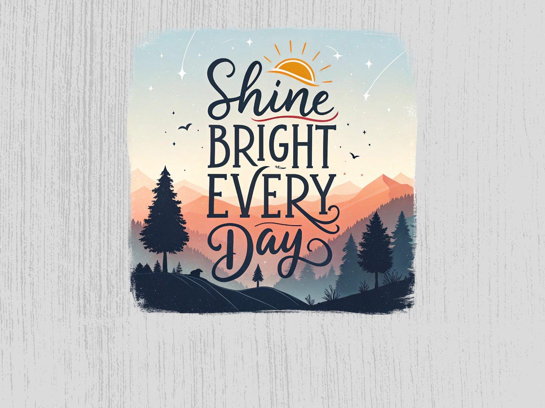 Inspirational Wall Art, Shine Bright Every Day, Motivational Quote ...