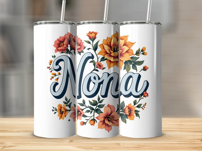 Nona Floral Digital PNG, Flower Name Art, DIY Project, Mother's Day ...