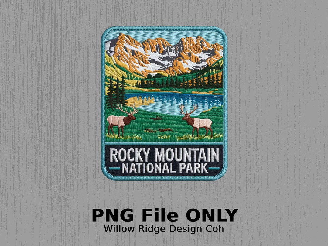 Rocky Mountain National Park Digital Download, Embroidery Design PNG ...