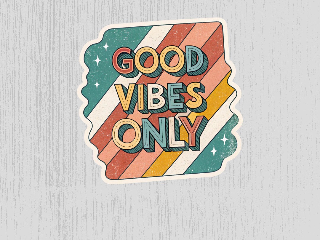 Motivational Retro Good Vibes Only Digital Printable Art, Retro ...