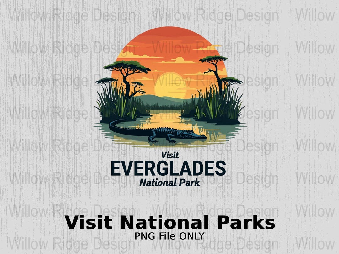 Visit National Parks, Everglades PNG, Digital Download, Scenic Art ...