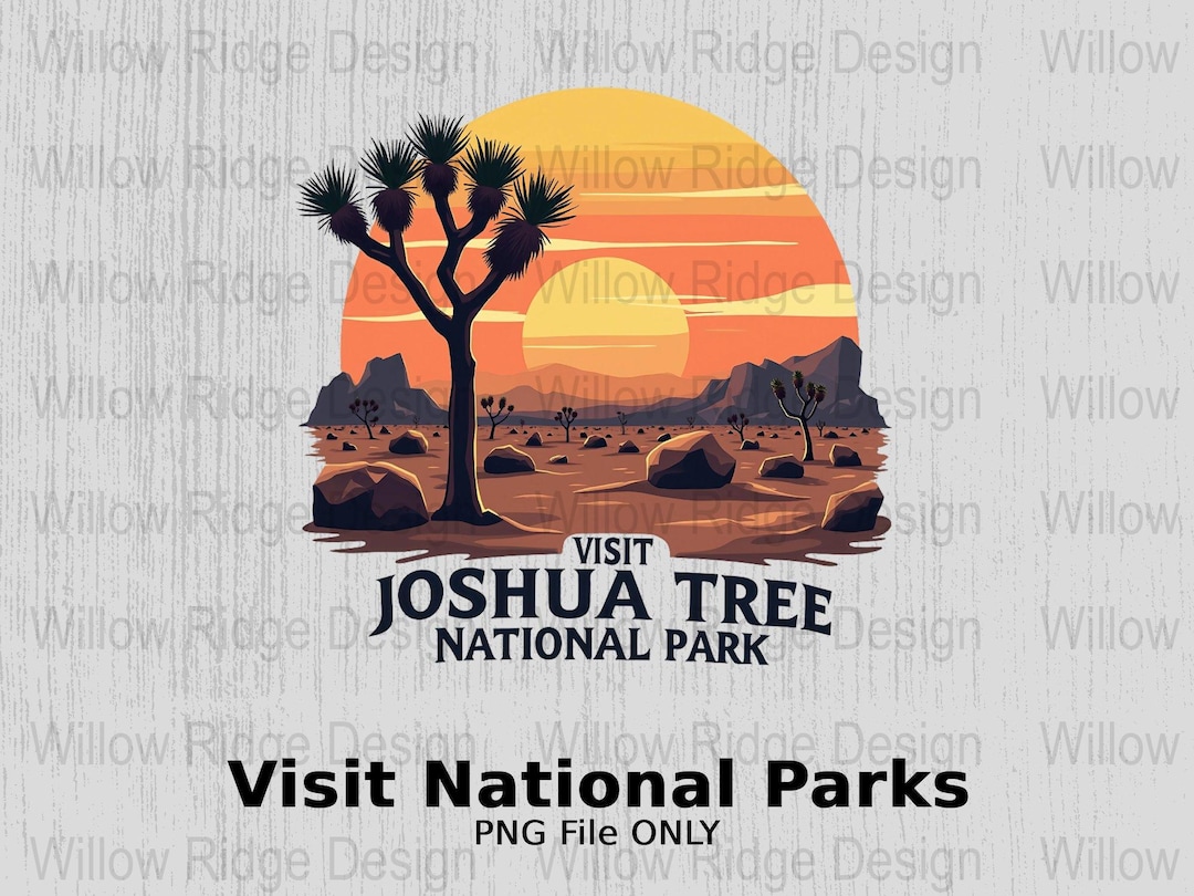 Visit Joshua Tree National Park PNG, Sunset Desert Landscape Digital ...