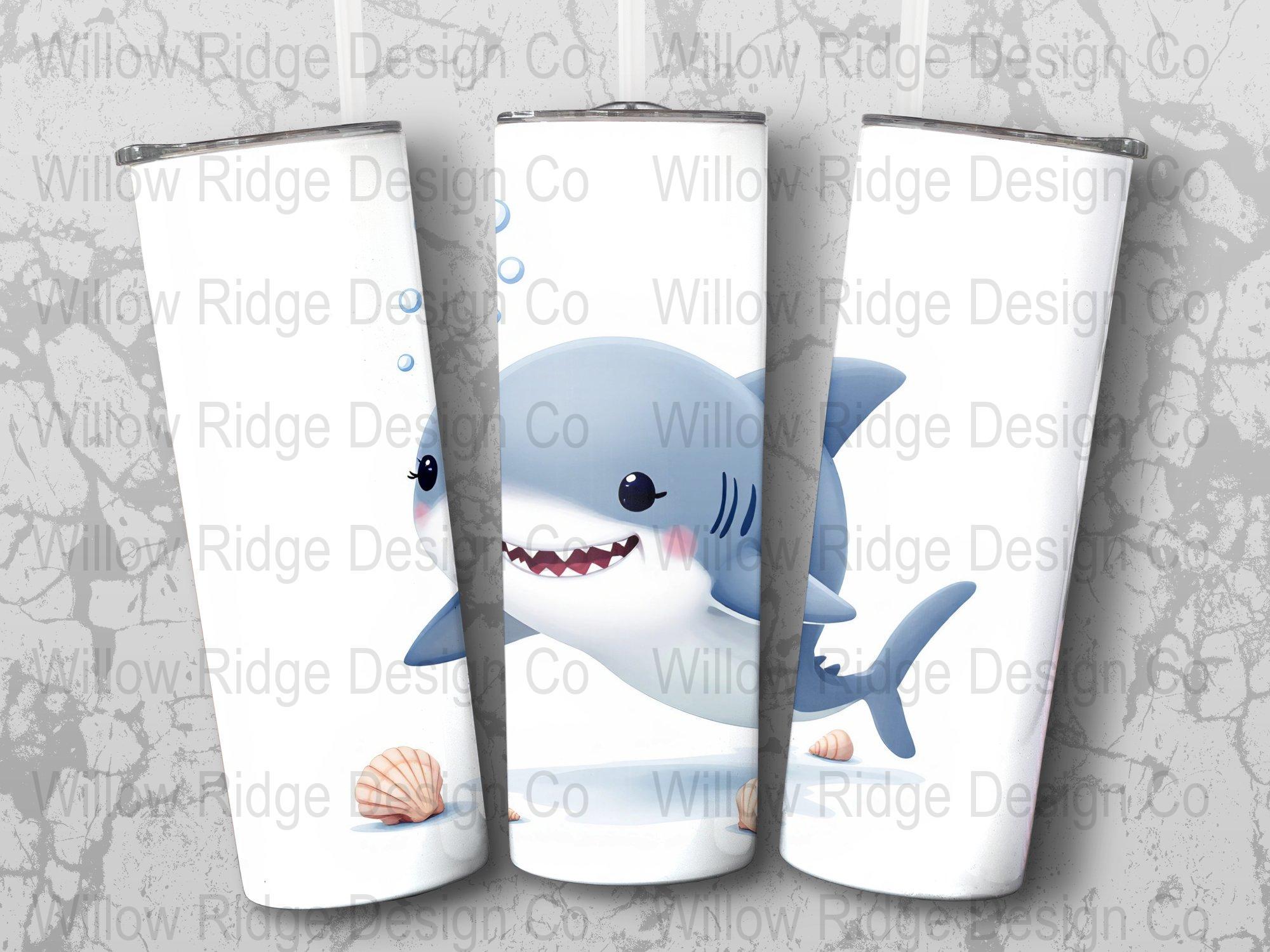 Cute Shark Digital Tumbler Wraps, Adorable Sea Life PNG, Shark Graphic ...