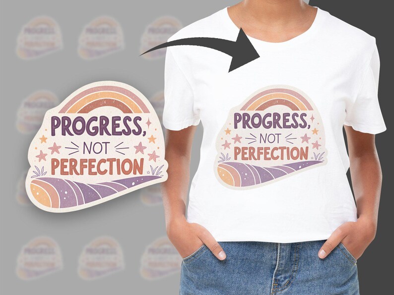 Progress Not Perfection Motivational Quote Digital Download PNG ...