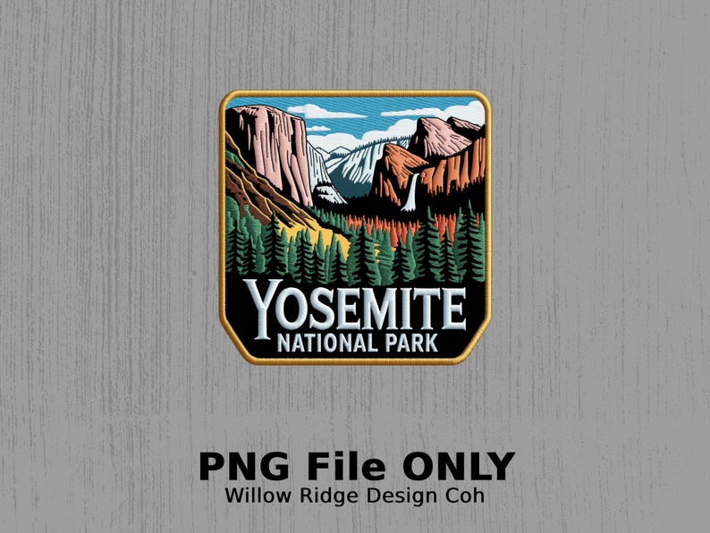 Yosemite National Park Digital Download, Retro National Park Patch, DIY ...