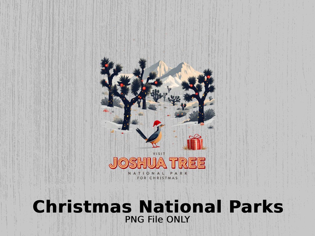 Visit Joshua Tree National Park Christmas Digital Art Instant Download ...