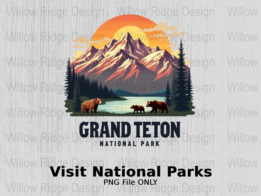 Grand Teton National Park Digital PNG Art Nature Landscape Download ...