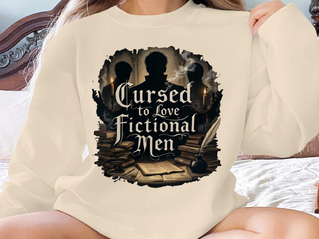 Cursed to Love Fictional Men Sweatshirt, Trendy Book Lover Apparel ...
