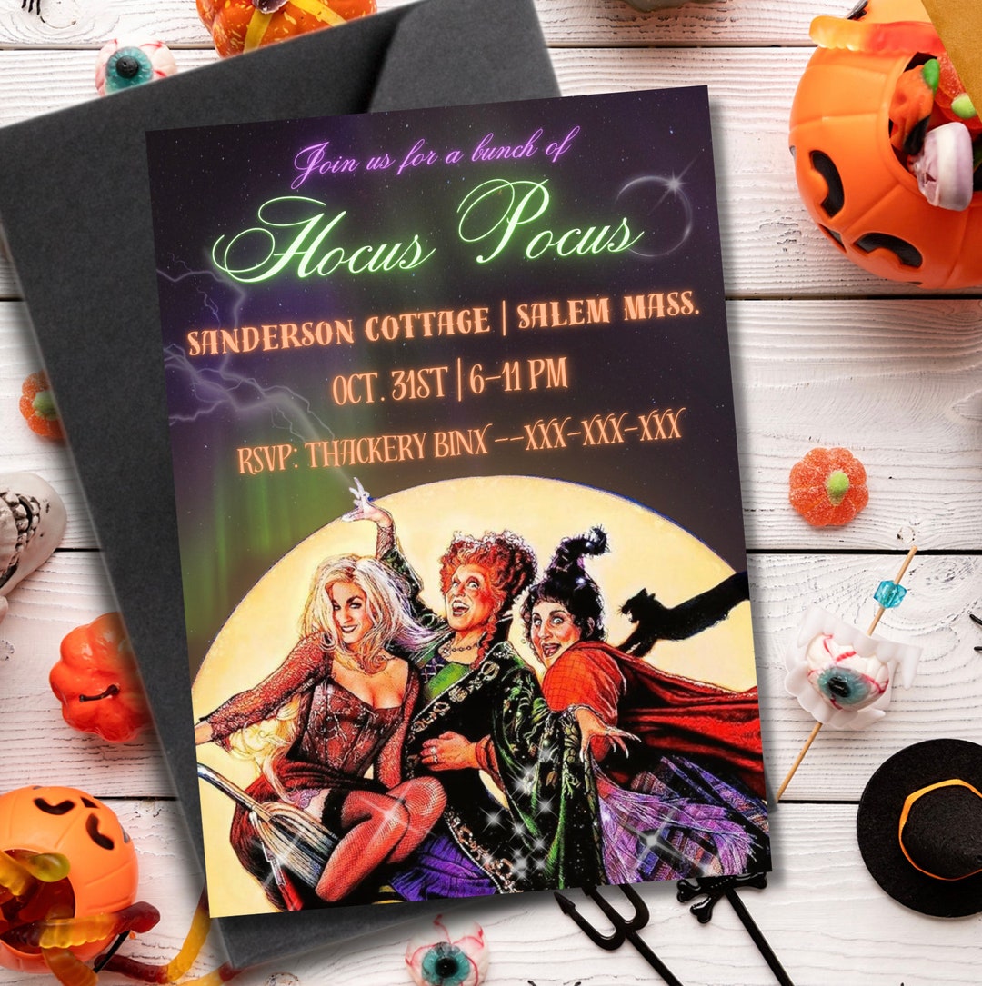Hocus Pocus Invite Join Us for a Bunch of Hocus Pocus Hocus - Etsy