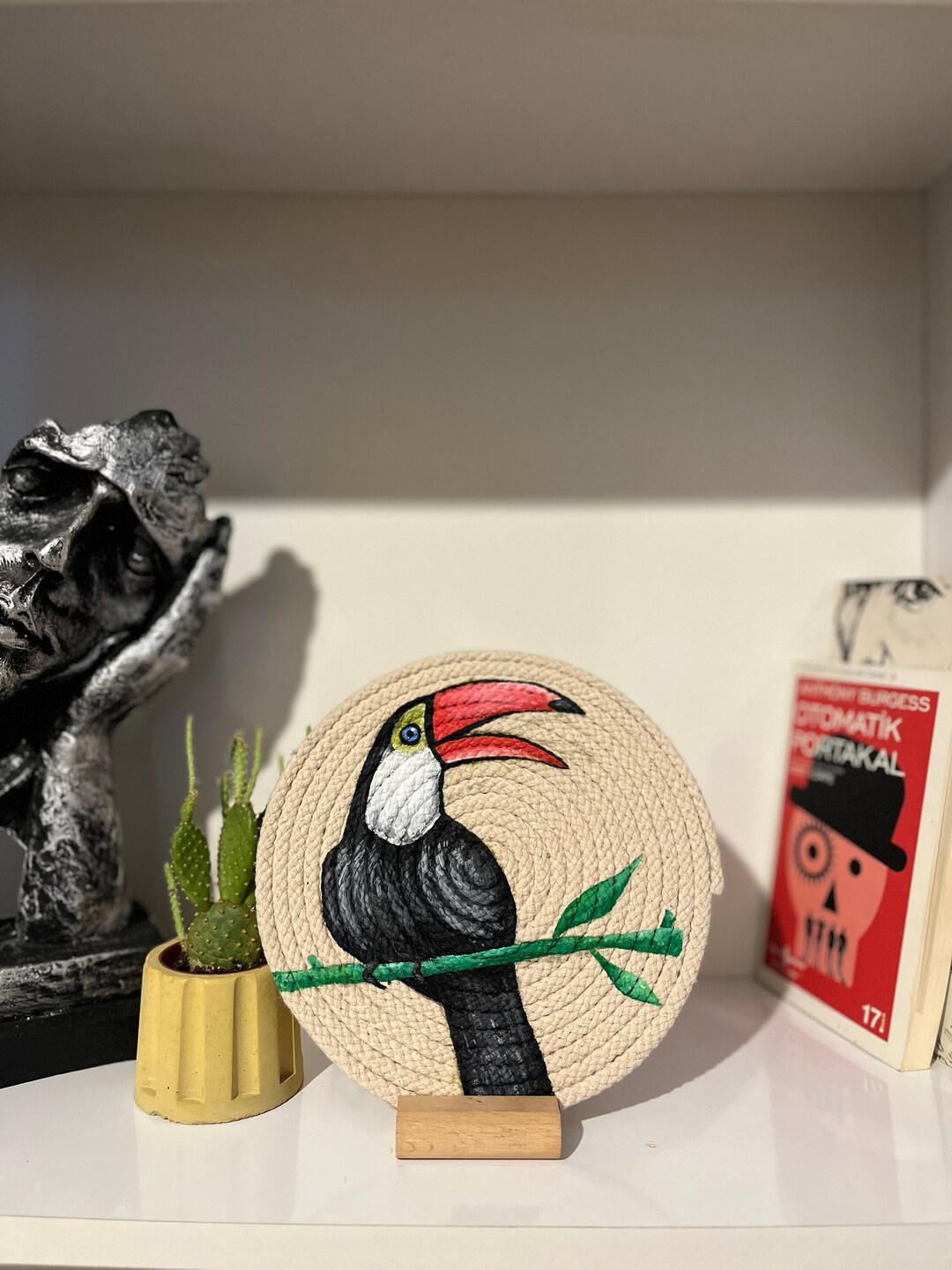 Toucan Bird Basket Wall Decor, Boho Wall Decor, Boho Wall Art, Wicker ...