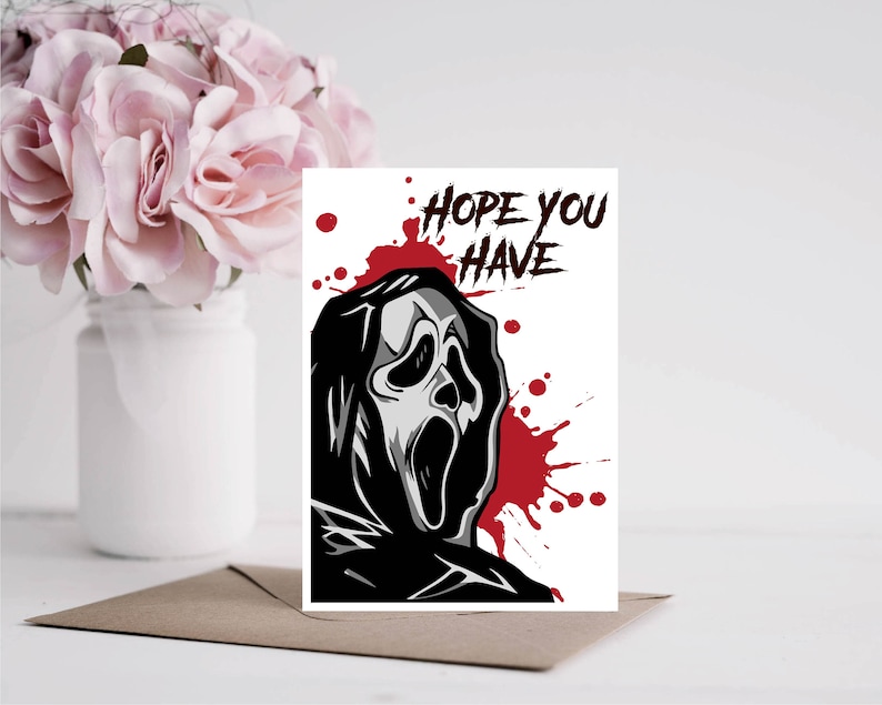 Scream/ghostface Birthday Card - Etsy