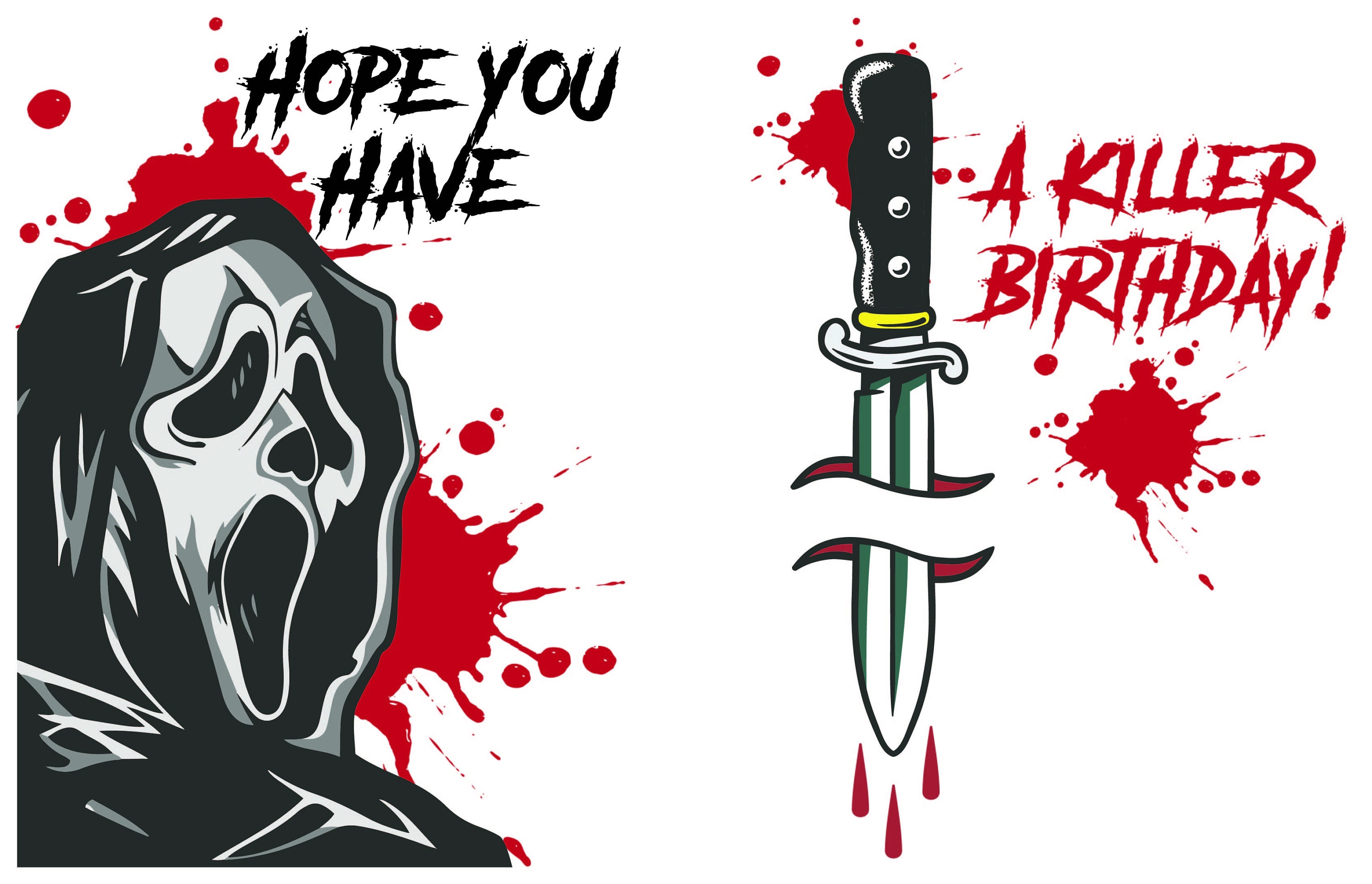 Scream/ghostface Birthday Card - Etsy Scream/ghostface Birthday Card - Etsy