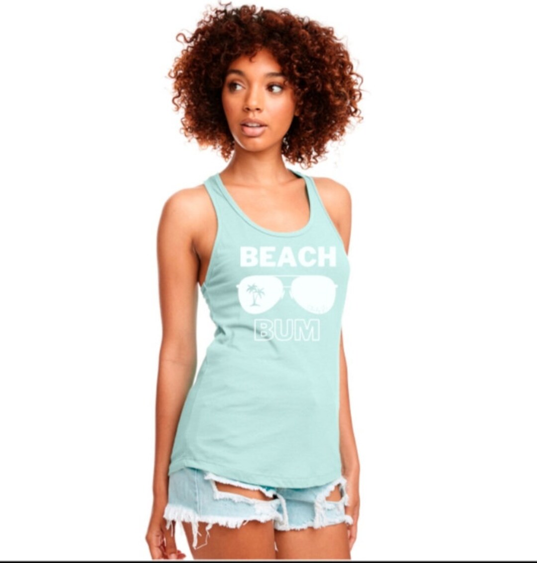 Shady J's Beach Bum Beach Racerback Tank Top - Etsy
