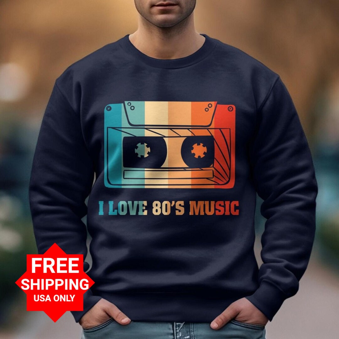 Retro 80's Music Cassette Tape T-shirt, Colorful Vintage Audio Tee ...