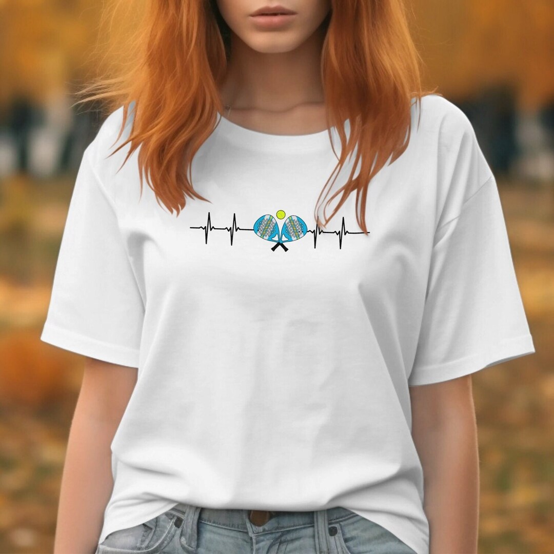 Heartbeat Padel Shirt,minimalist Padel Design,padel Lover Heartbeat ...