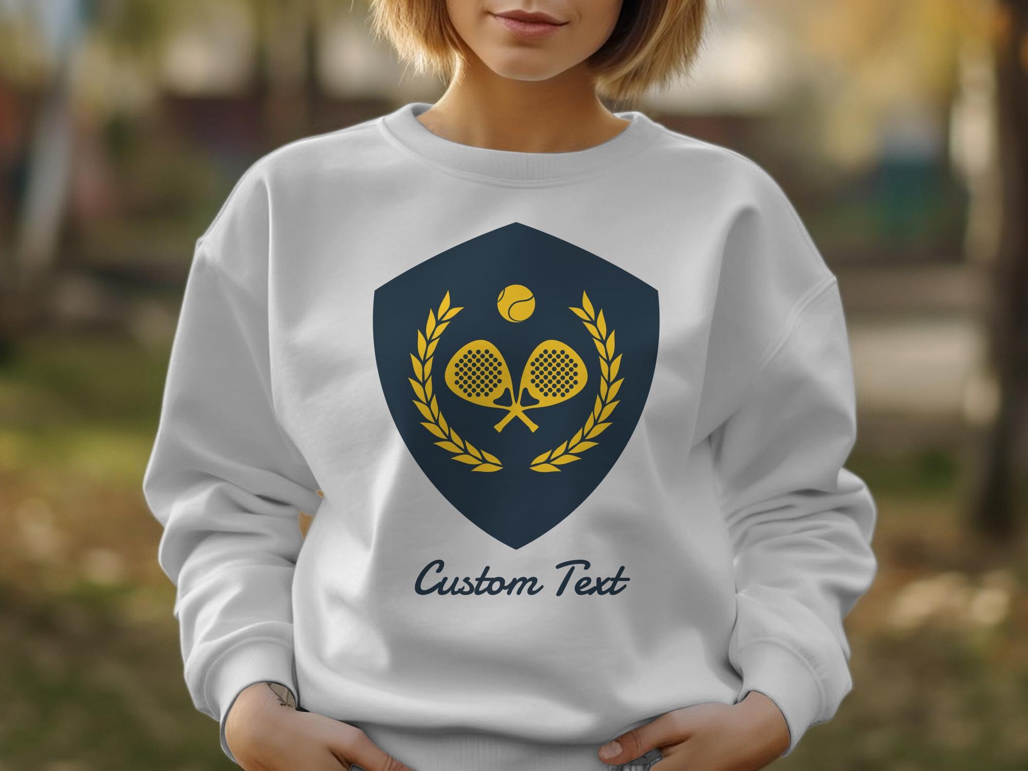 Personalized Padel Crest T-shirt, Custom Text Sports Tee, Casual ...
