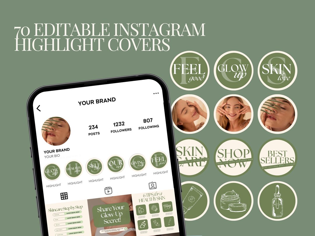 70 Editable Skincare Instagram Highlight Covers | Customizable ...
