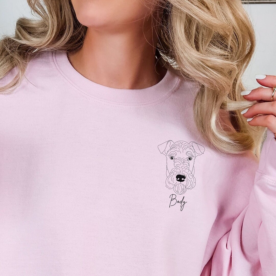 Custom Dog Sweatshirt, Airedale Terrier Pet Face Hoodie, Portrait Dog ...