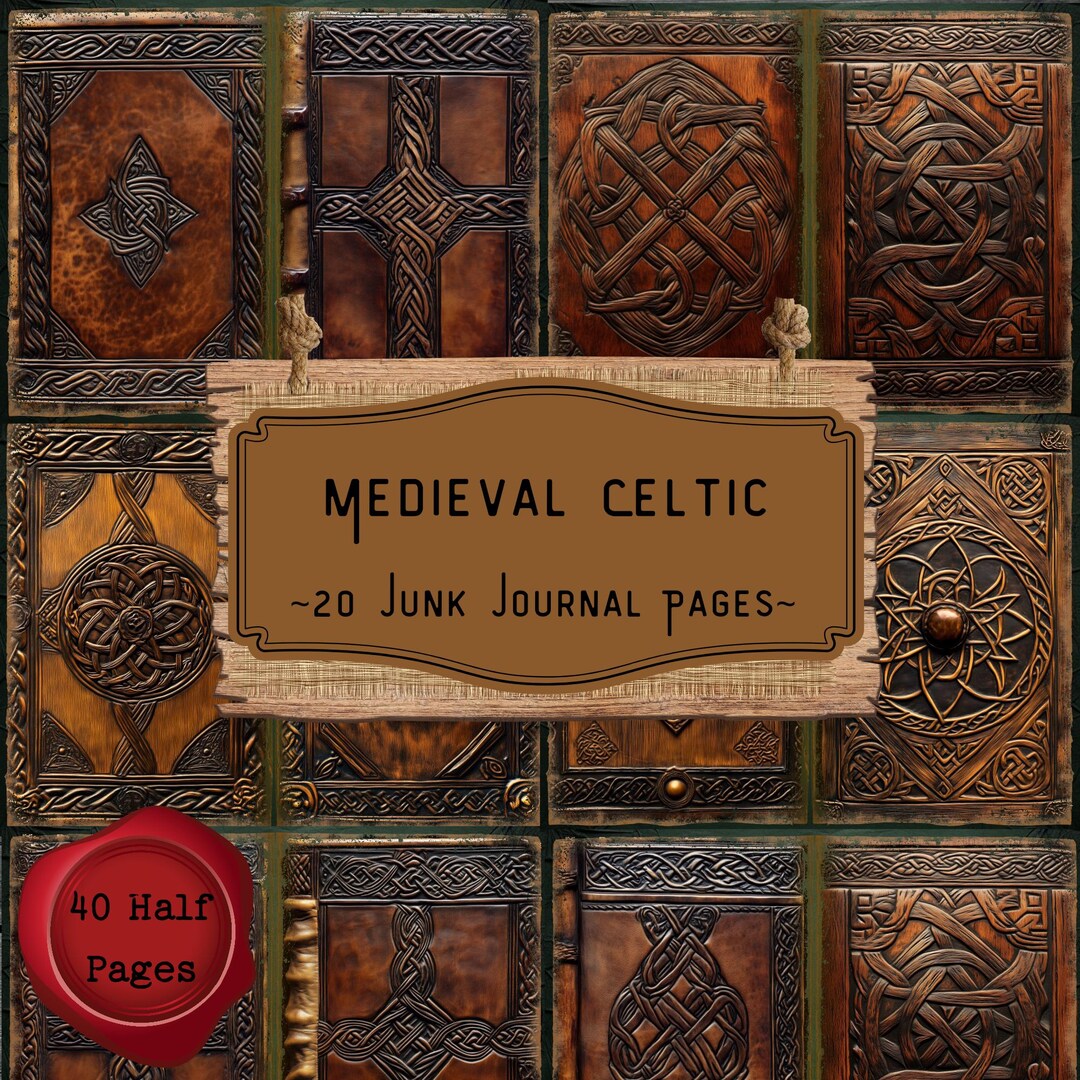 Medieval Celtic Junk Journal Cover Pages, Ancient Book Covers ...