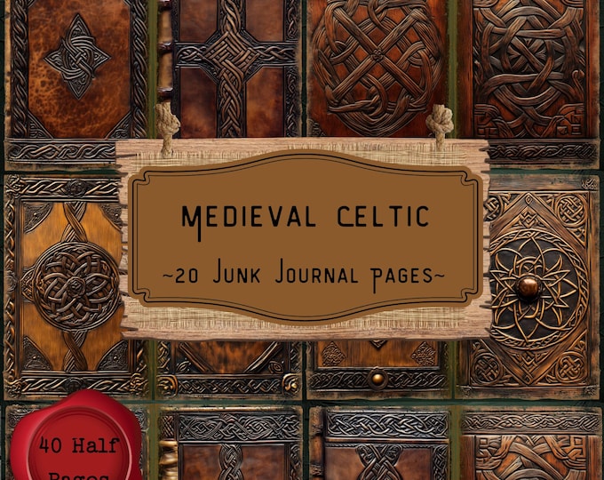 Medieval Celtic Junk Journal Cover Pages, Ancient Book Covers ...