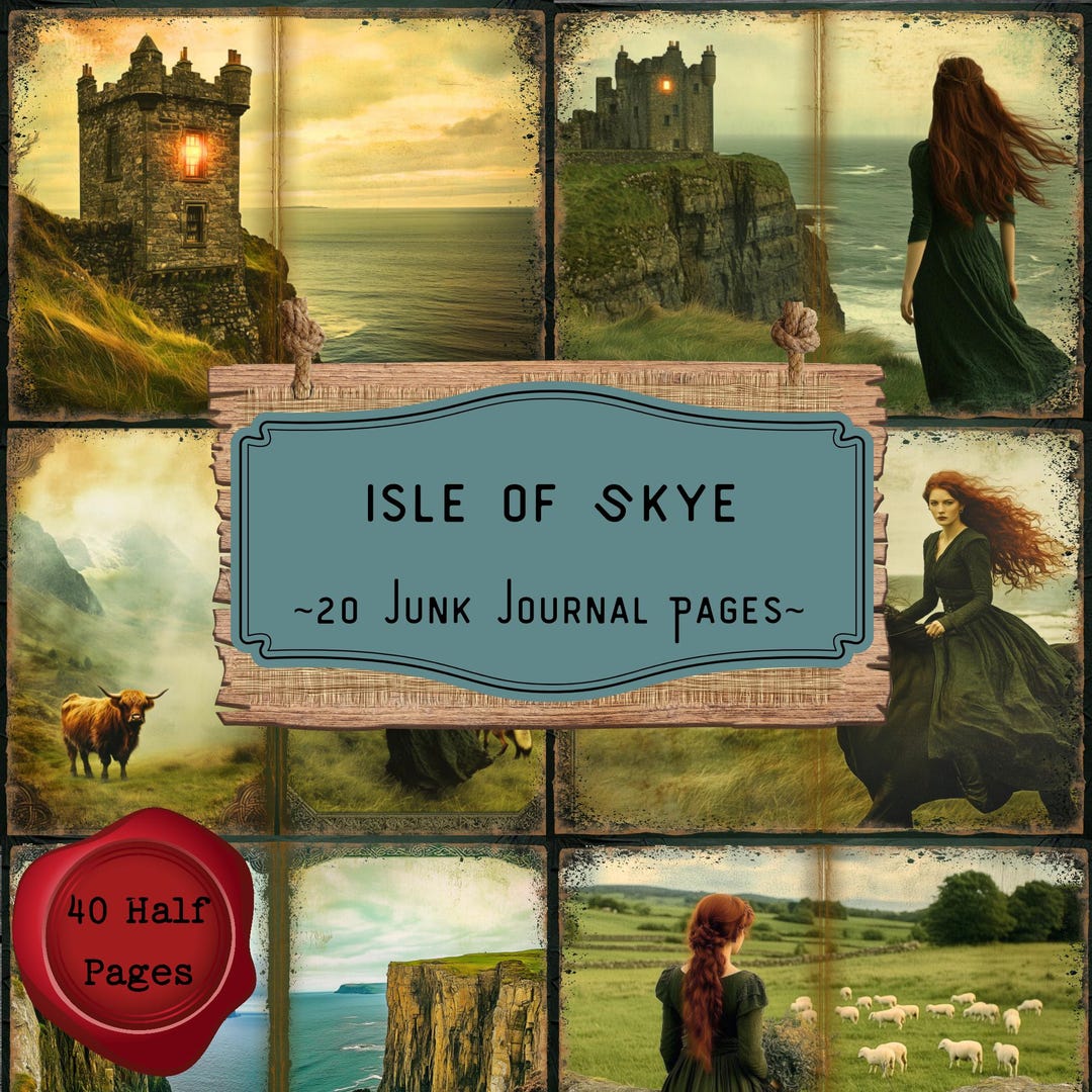Isle of Skye Junk Journal Pages, Celtic Scrapbooking Paper Kit ...