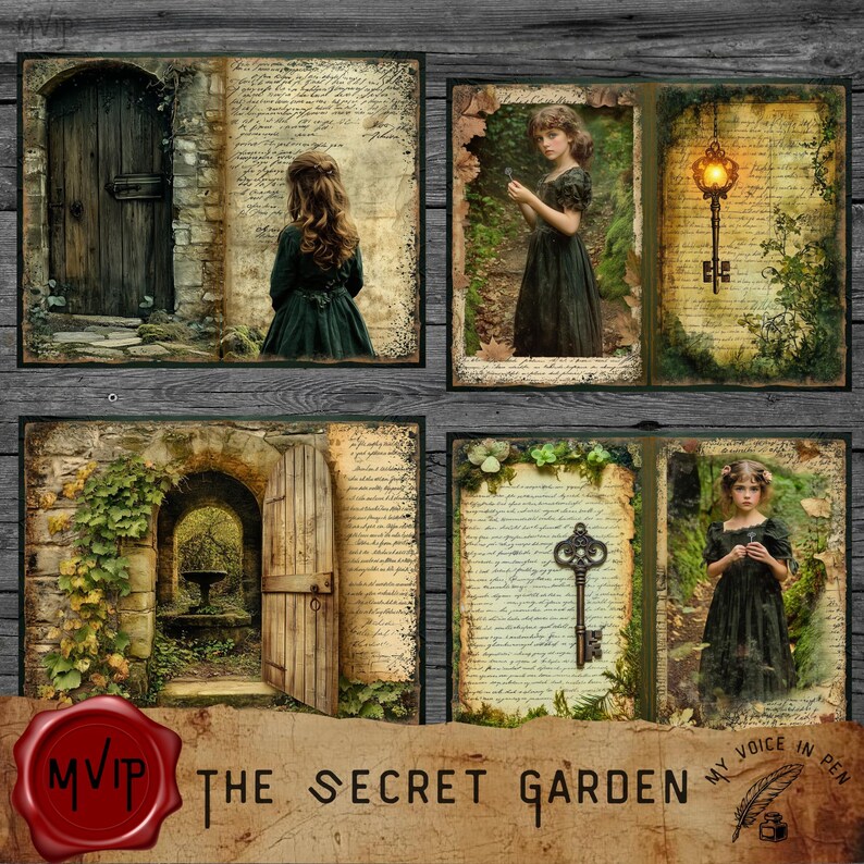 The Secret Garden Junk Journal Pages, Literary Tales Digital ...