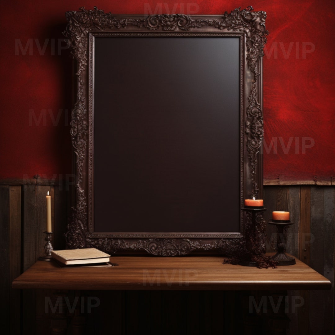 Dark Academia Frame Mockup, Gothic Antique Mock Up, Vintage Art Mock Up ...