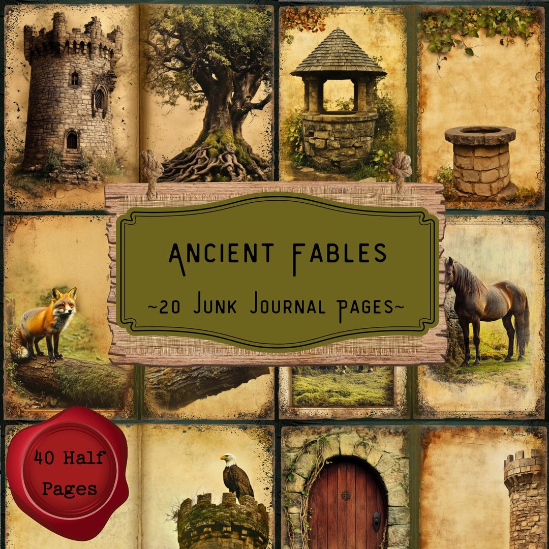 Ancient Fables Junk Journal Pages: Medieval Castle, Whimsical Forest ...