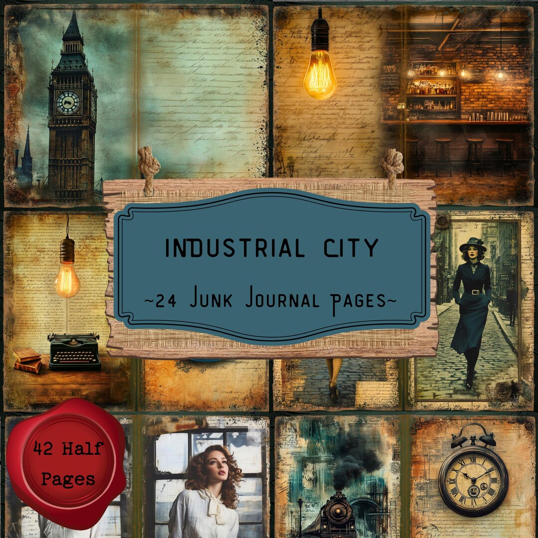 Industrial City Junk Journal Pages, 1940s Scrapbooking Journal Kit ...