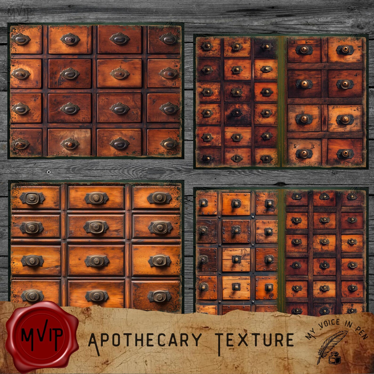 Apothecary Texture Junk Journal Pages: Dark Academia, Rustic Wood ...