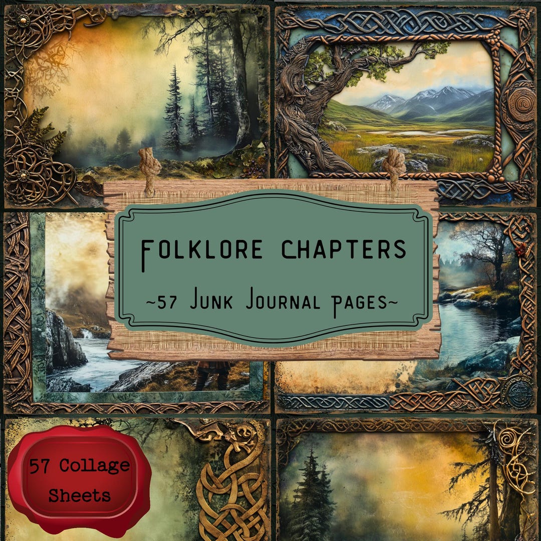Folklore Junk Journal Pages: Celtic Borders, Fantasy Fairytale ...