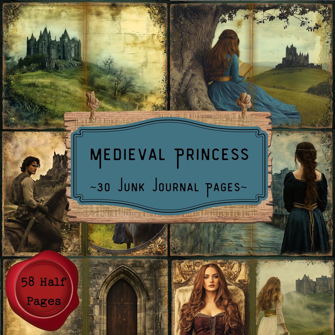 Medieval Princess Junk Journal Pages, Fairytale Castle Kingdom Digital ...