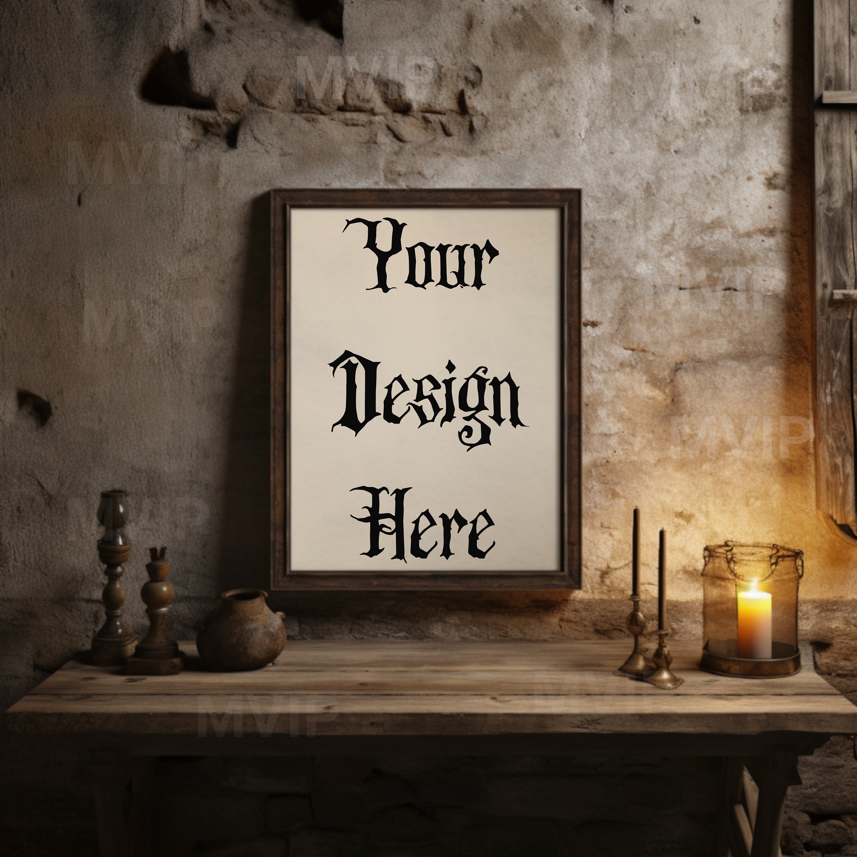 Cottagecore Wall Frame Mockup Dark Academia Wall Mockup - Etsy