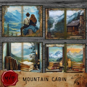 Mountain Cabin Junk Journal Pages, Nature Forest Scrapbooking Kit ...