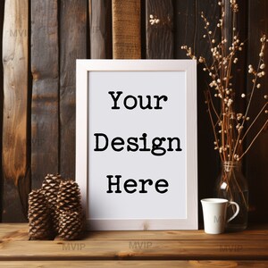 Rustic Western Wall Art Mockup, Cottagecore Farmhouse Frame Mockup, Art ...