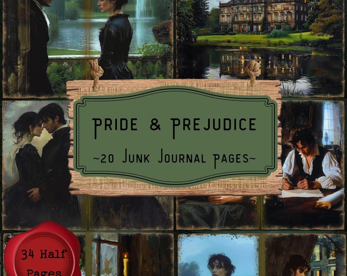 Jane Eyre Junk Journal Pages, Jane Austen, Romantic Dark Academia Book ...
