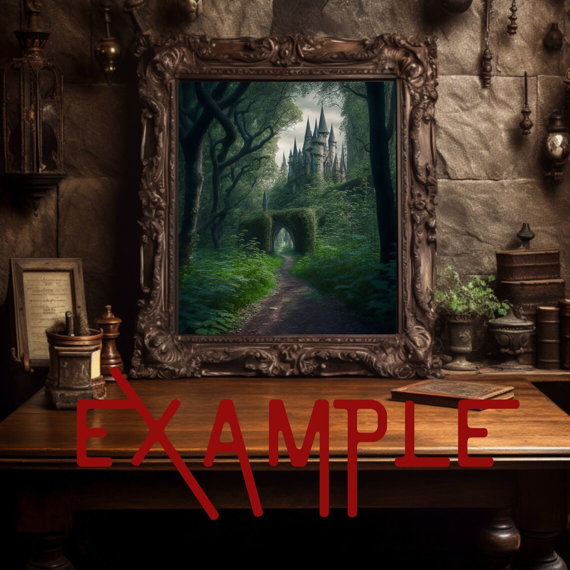 11x14 Dark Academia Frame Mockup, Gothic Antique Mock Up, Vintage Art ...