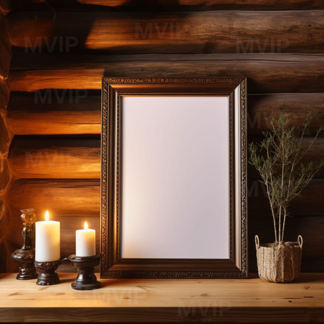 Rustic Western Wall Art Mockup, Winter Frame Mockup, Holiday Art Mockup ...