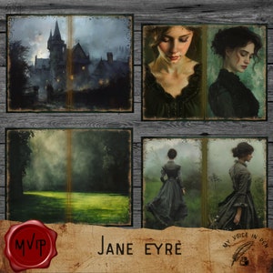 Jane Eyre Junk Journal Pages, Jane Austen, Romantic Dark Academia Book ...