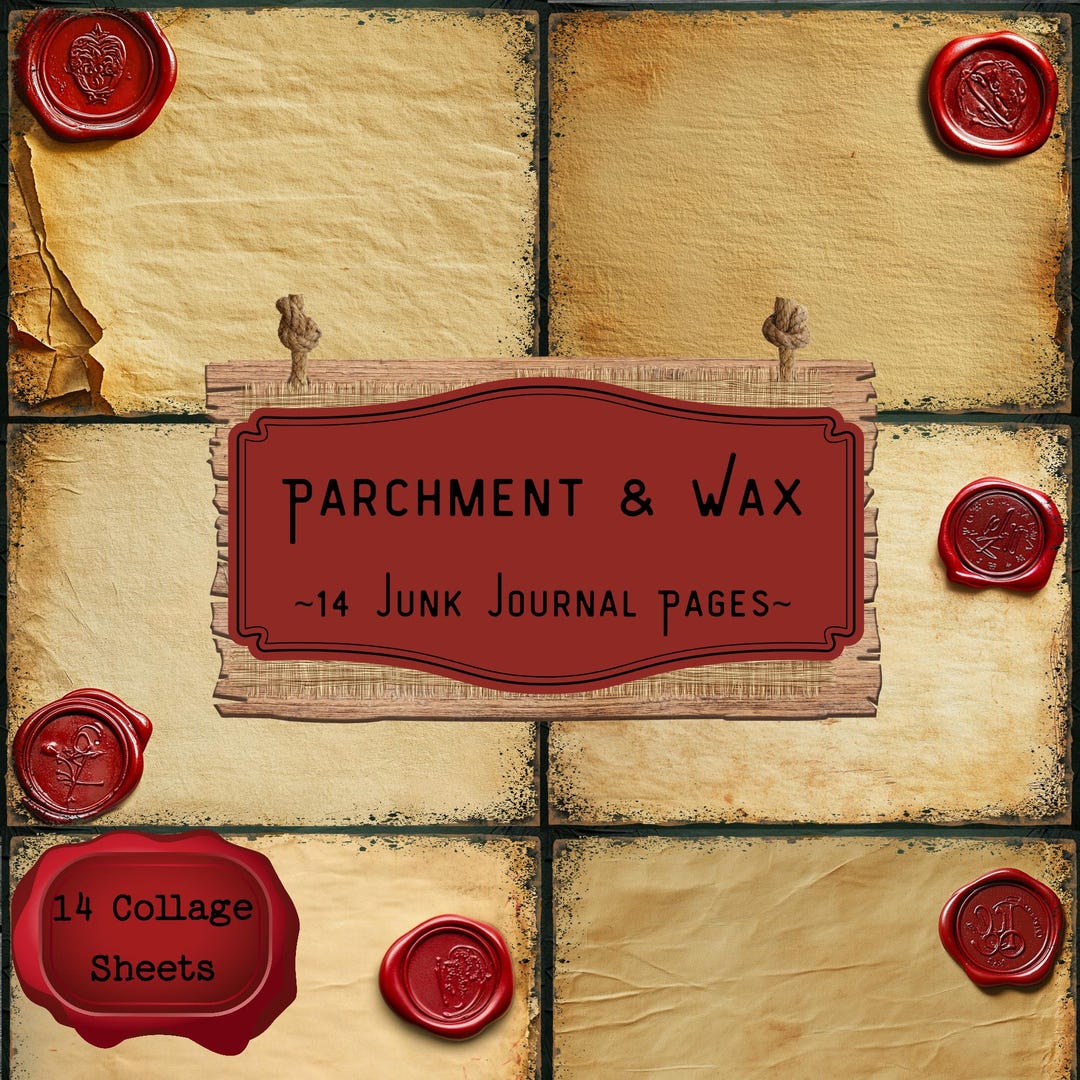 Parchment & Wax Junk Journal Pages Parchment Paper Medieval Stationery ...