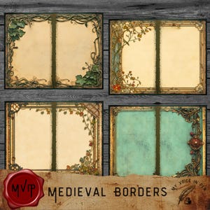 Medieval Borders Junk Journal Pages, Middle Ages Printable Paper ...