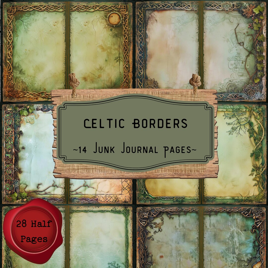 Celtic Borders Junk Journal Pages, Old Norse Stationary, Vintage ...